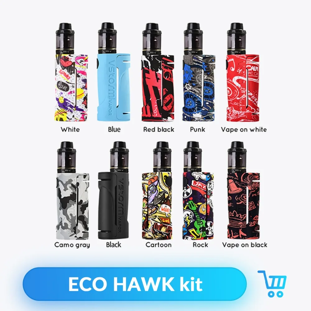 Vapor Storm ECO Kit Vape Max 90W Tank 2.0ml/Lion Graffiti Bypass RDA ...