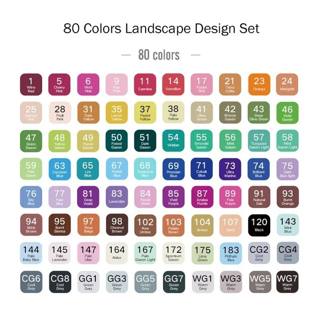 TouchMark 30/40/60/80/168Colors Pen Marker Set Dual Head Sketch Markers ...