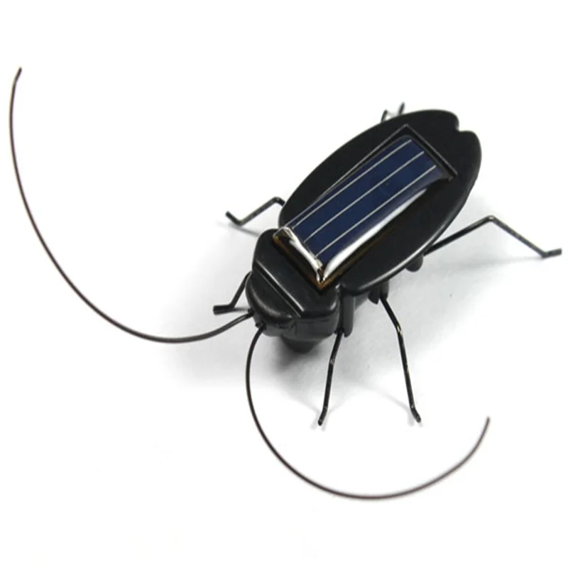 HOT Solar Power Energy Black Cockroach Bug Toy Children ducational ...