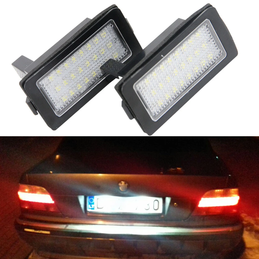 2 X Led License Number Plate Lamps Obc Error Free Light For Bmw E38 7 ...