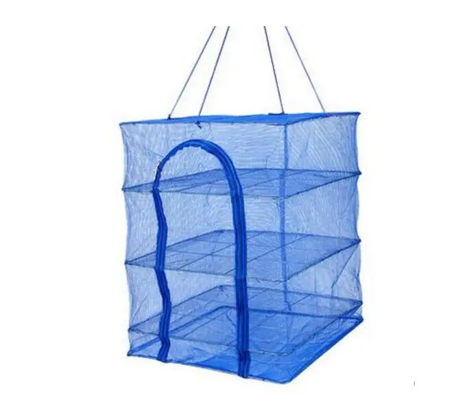 4 Layers Drying Net Cast Net Drying Rack Folding Hanging Vegetable Fish ...