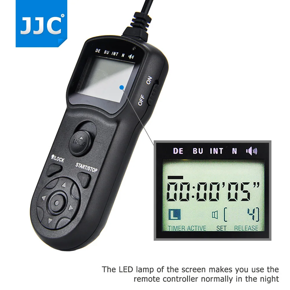 JJC Intervalometer Timer Remote Control Controller Shutter Release for Canon R5 R6 R7 R10 850D ...