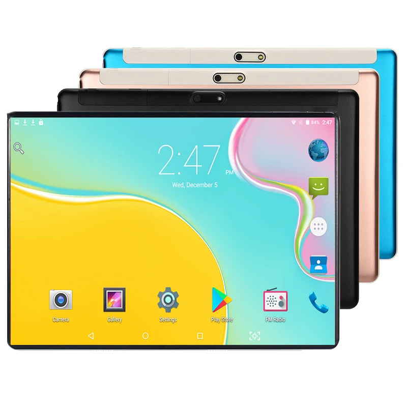 10 inch Tablet PC Tempered 2.5D Glass Android 7.0 OS MTK8752 Octa Core ...