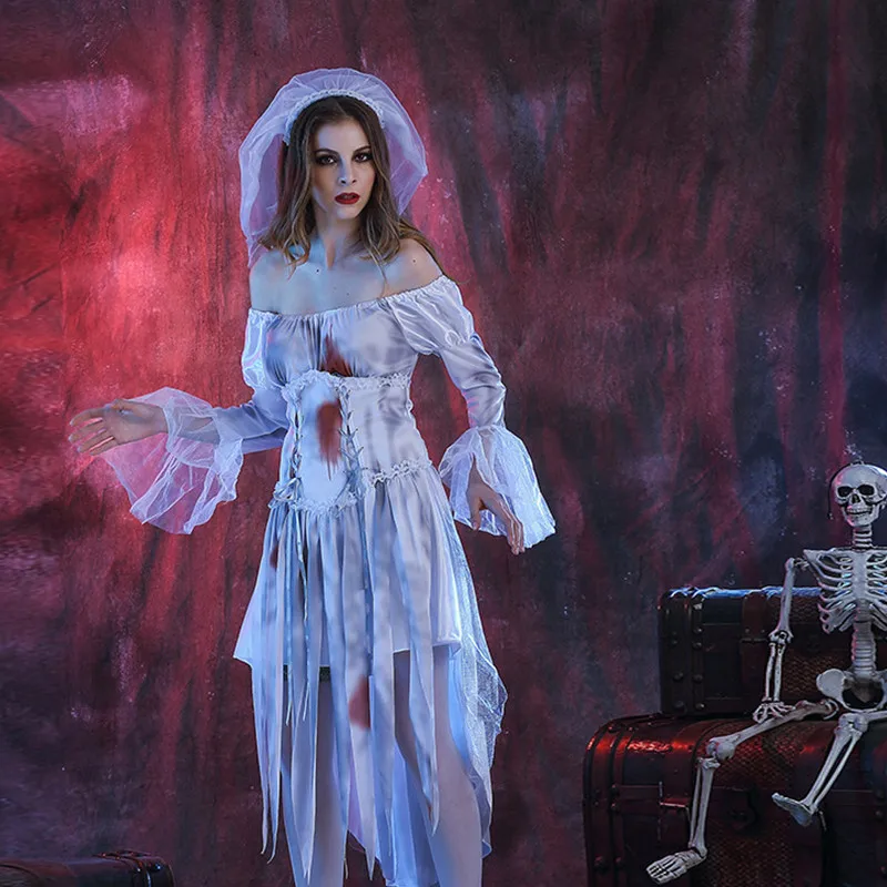 Bloody Halloween Corpse Bride Costumes For Woman Zombie walking dead ...