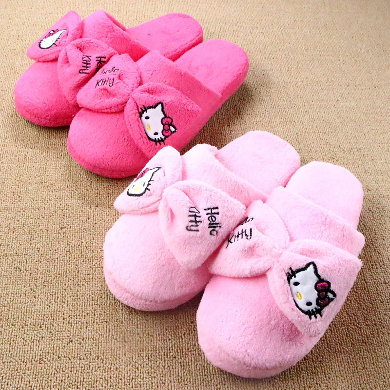 Aliexpress.com : Buy Winter Home Slippers For Women Hello Kitty Cotton ...