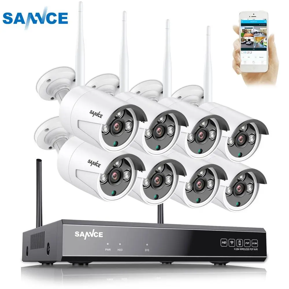 Brand New SANNCE 8CH Wireless CCTV System 1080P 2TB HDD 2 0MP NVR IP IR Brand New SANNCE 8CH Wireless CCTV System 1080P 2TB HDD 2 0MP NVR IP IR