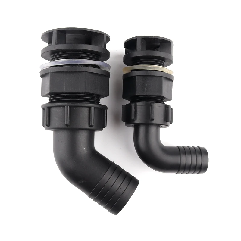 20mm~38mm Bucket Bottom Outlet Pipe Connectors Aquarium Elbow Bulkhead ...