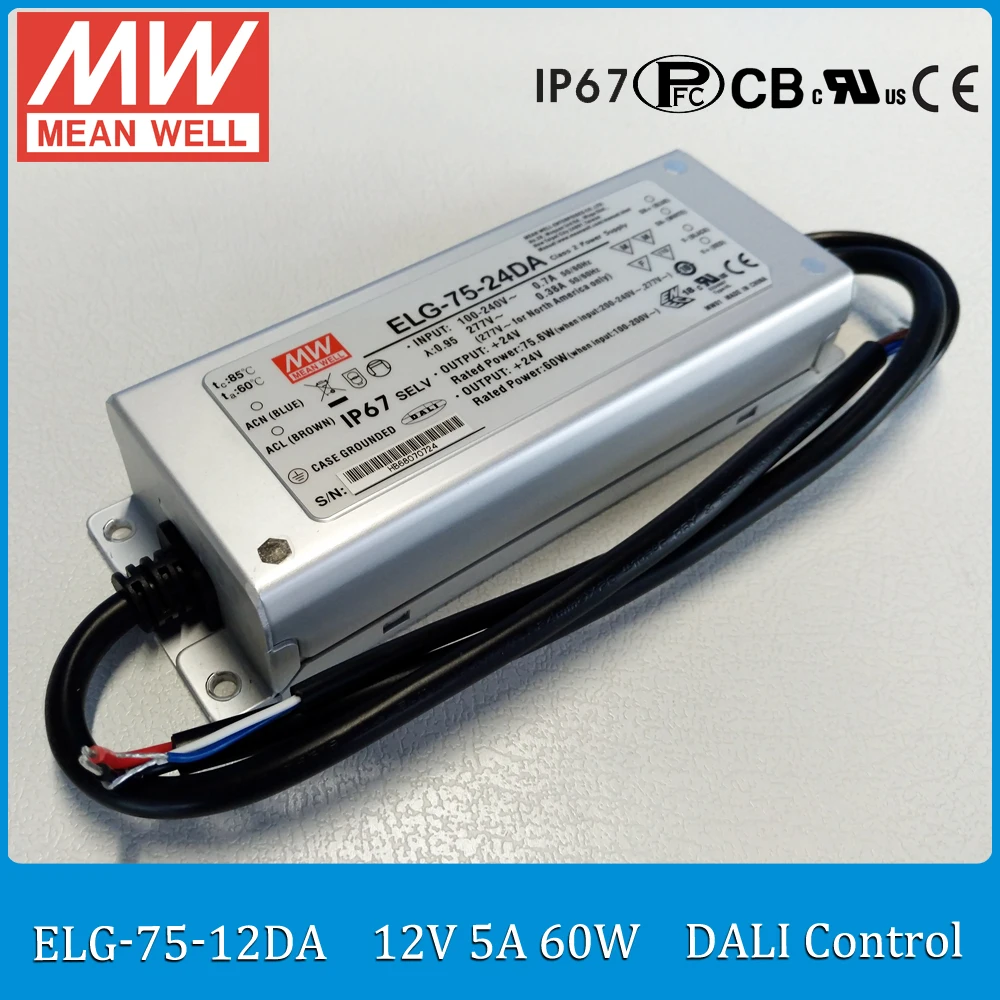 MEAN WELL controlador LED Original, ELG 75 12DA, 60W, 5A, 12V, ELG 75, IP67, DALI|meanwell led ...