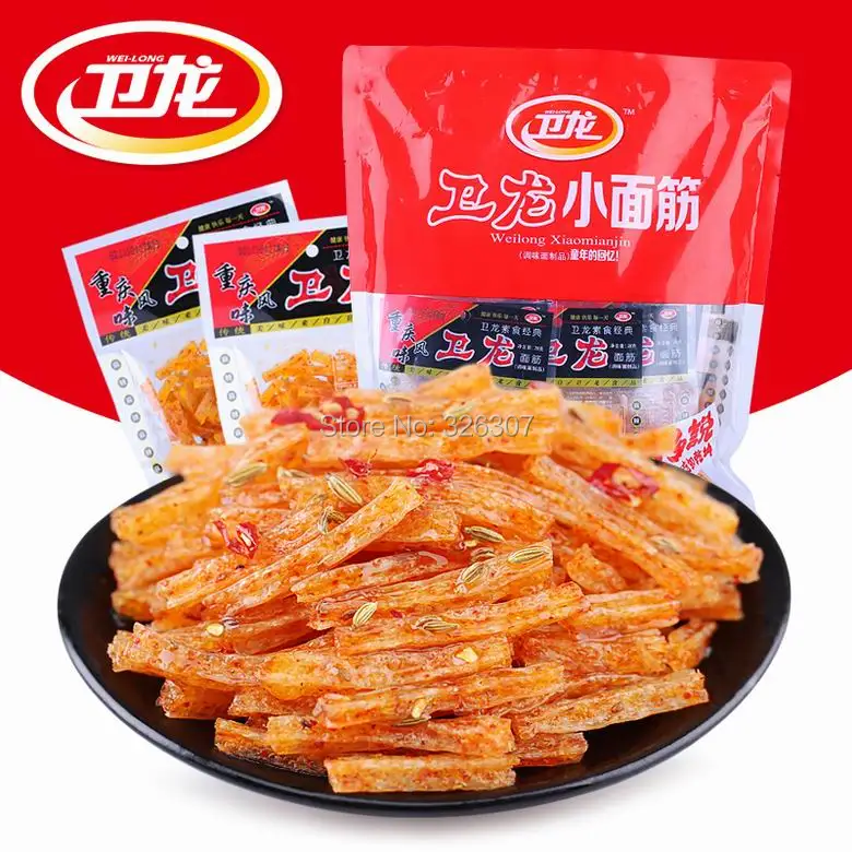 Weilong Latiao Chinese Special Snack Food Wei Long Series Spicy Gluten ...