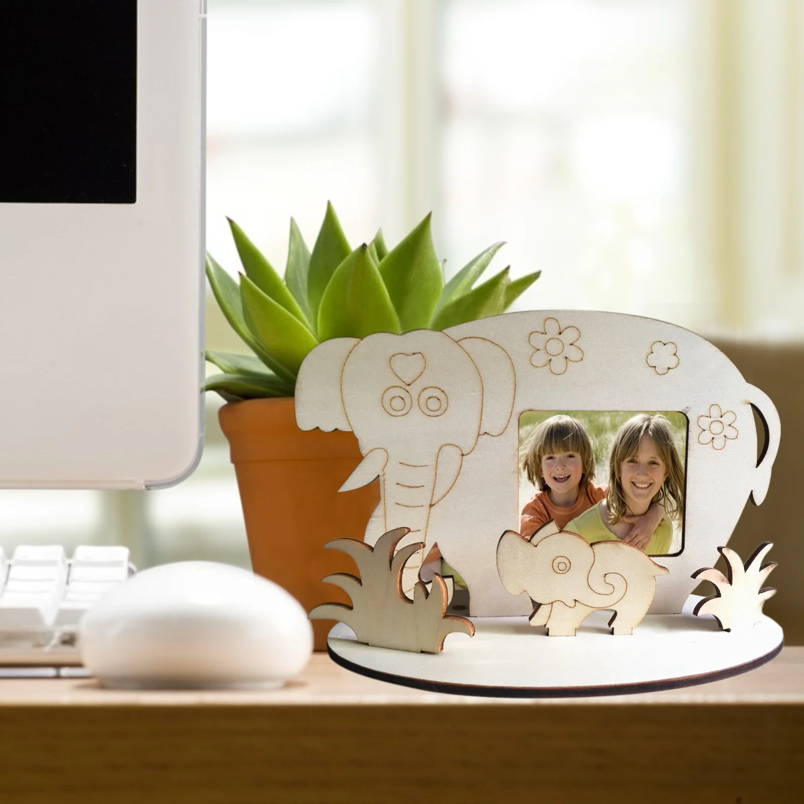 DIY Cartoon Animal Wooden Photo Frame Bee Giraffe Picture Frame ...