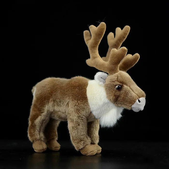 Brown reindeer Peary Caribou plush toy stuffed Simulation Wildlife toys ...