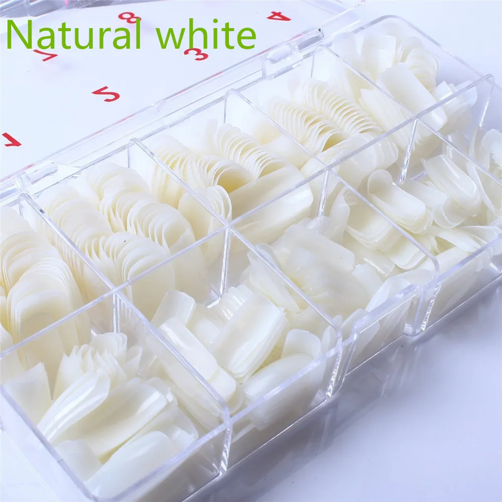 500pcs New Full Cover Natural False Nails Fake Nail Tips with Box|nails ...