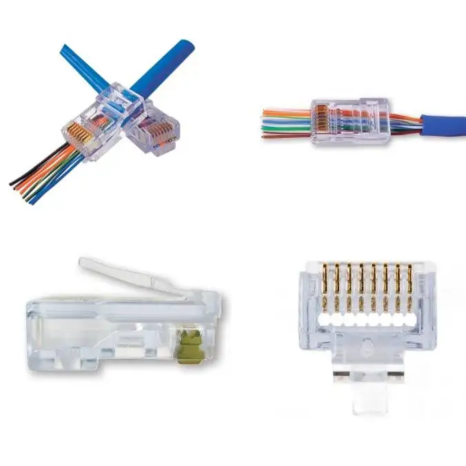 50/100pcs EZ RJ45 Cat5 UTP connector cat5e network connectors 8 Pin ...