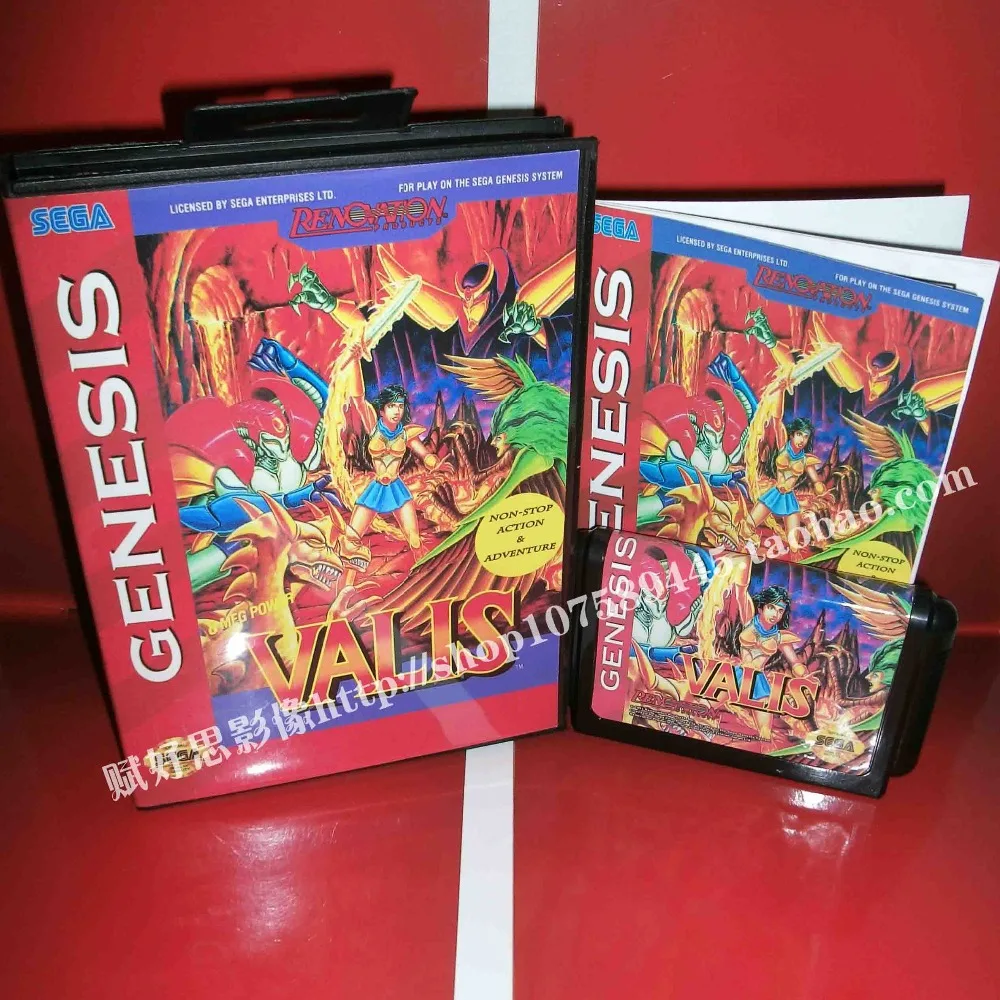 Sega MD game Valis con caja y Manual para cartucho de juego Sega MD de 16 bits Megadrive Genesis ...