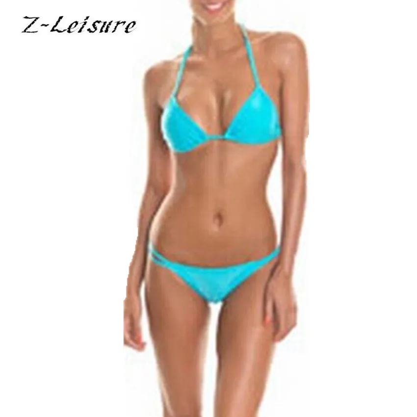 2018new Sexy Halter Top Bikinis Women Swimwear Padded Retro Female
