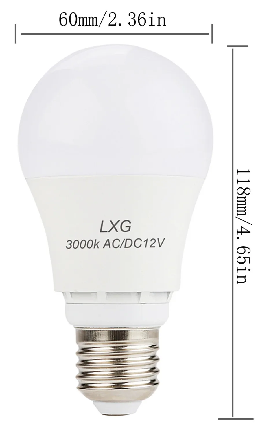 12V LED Bulb E26 7W 12 Volt Low Voltage Lights AC/DC E27 A19 Edison ...