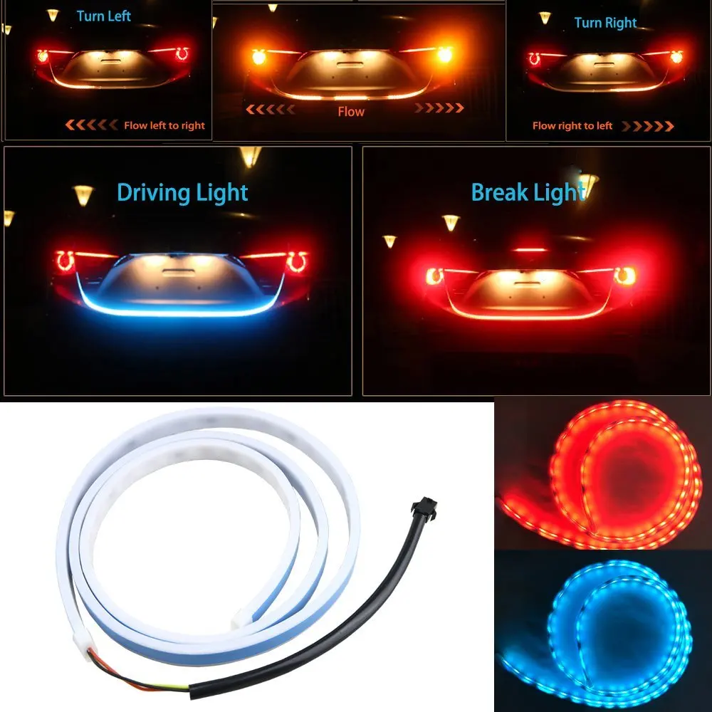 Lonleap 1.2M Changeable LED Strip Trunk Tail Brake Turn Signal Light ...