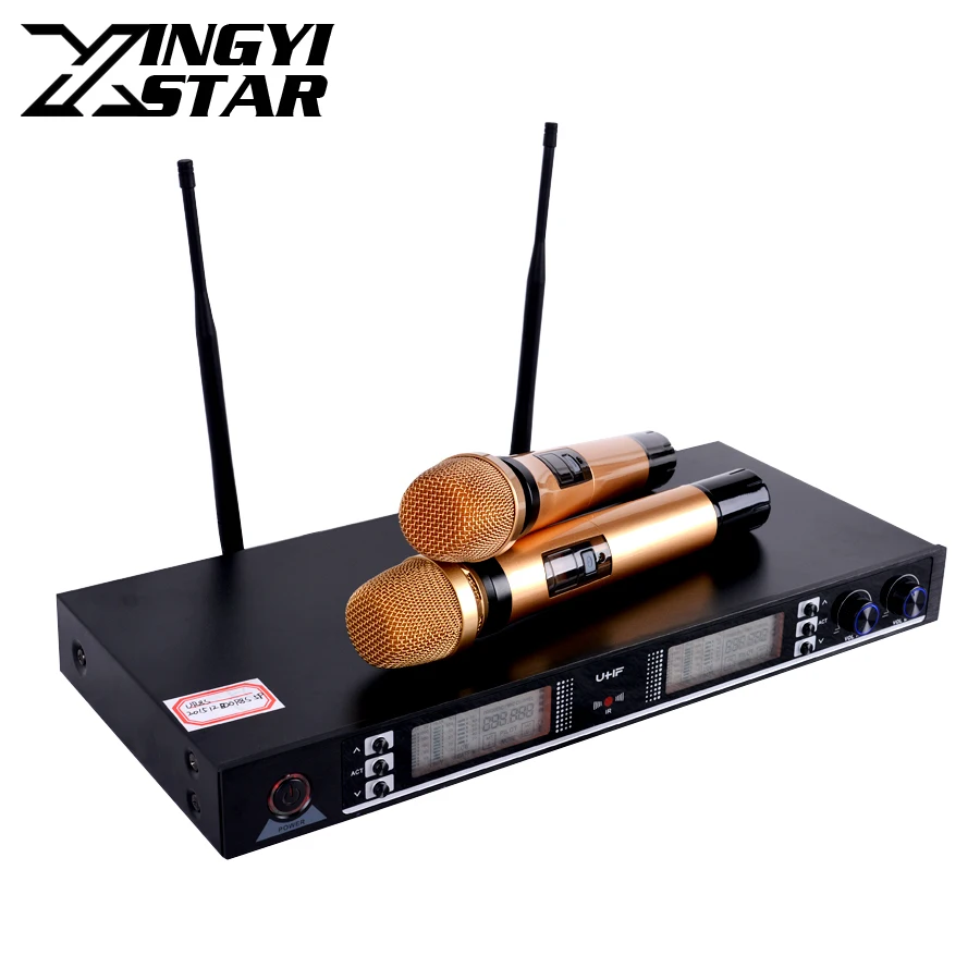 Professional UHF Wireless Microphone Karaoke System 80M Distance 2 ...