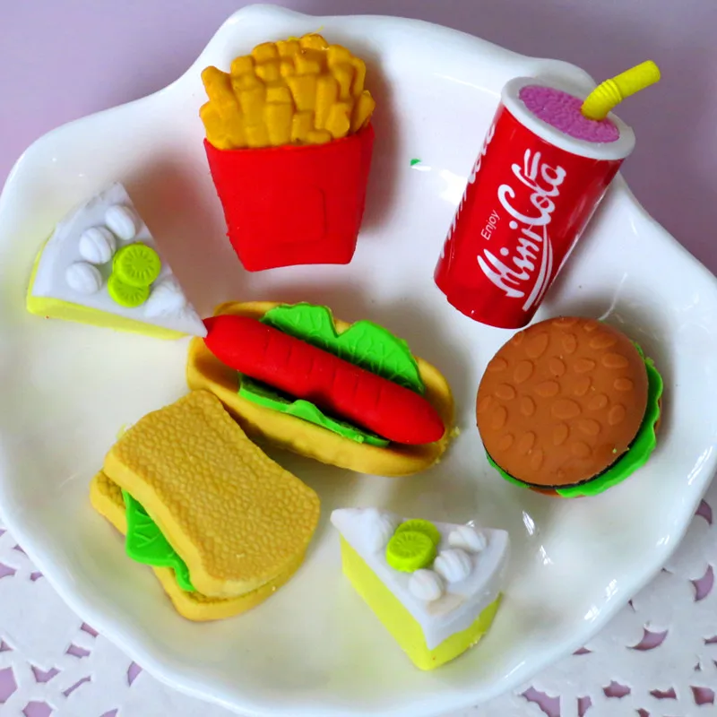 Fruit/Cake/Vegetable/Food Erasers Set - KawaiiMerch.com