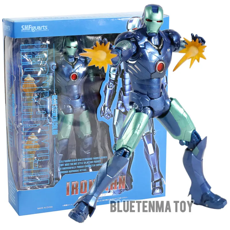 Marvel SHF Iron Man MK3 Blue Stealth Action Figure Ironman 3 Mark III ...