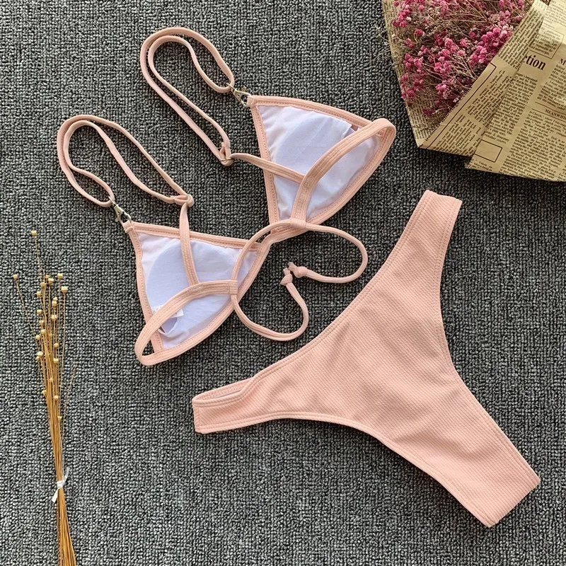 Minimalism Le High Cut Swimwear 2019 Women Bikini Set Patchwork Beach ...