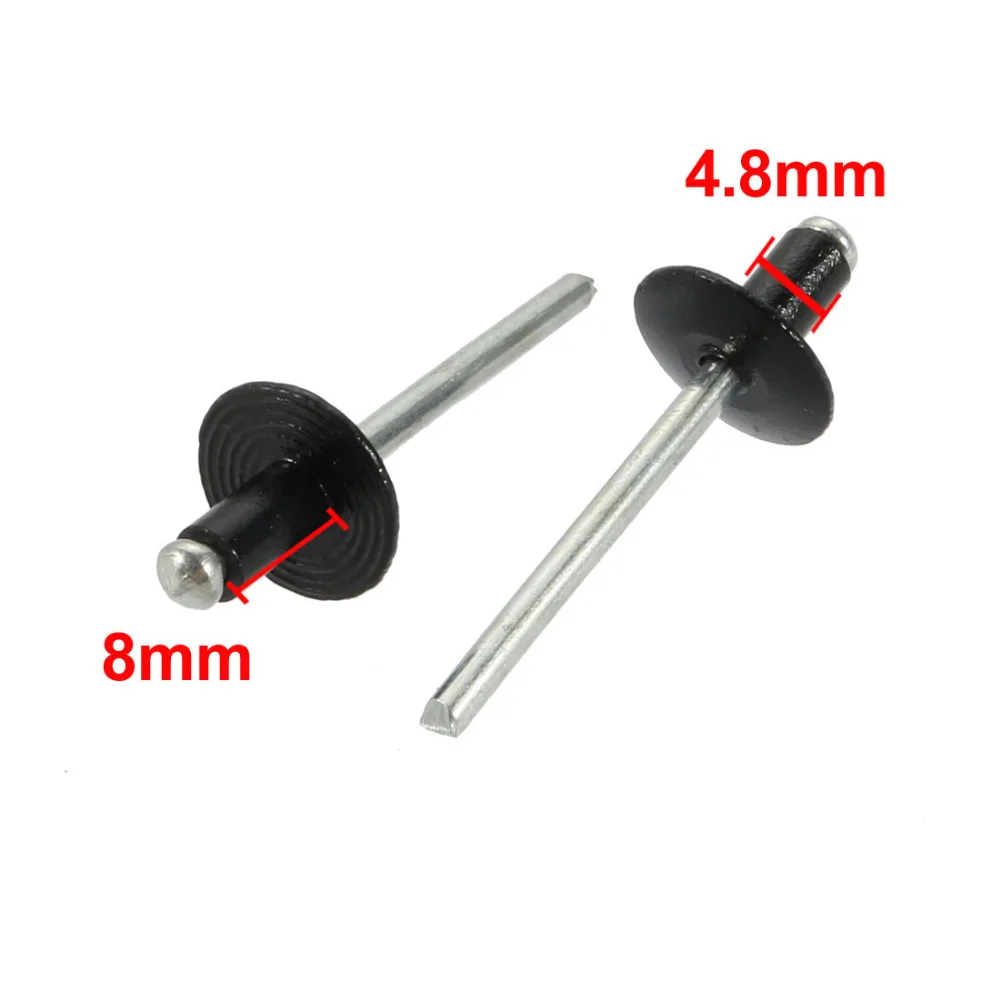 UXCELL-80Pcs-Blind-Rivets-Aluminum-Open-End-Large-Flange-Rivet ...