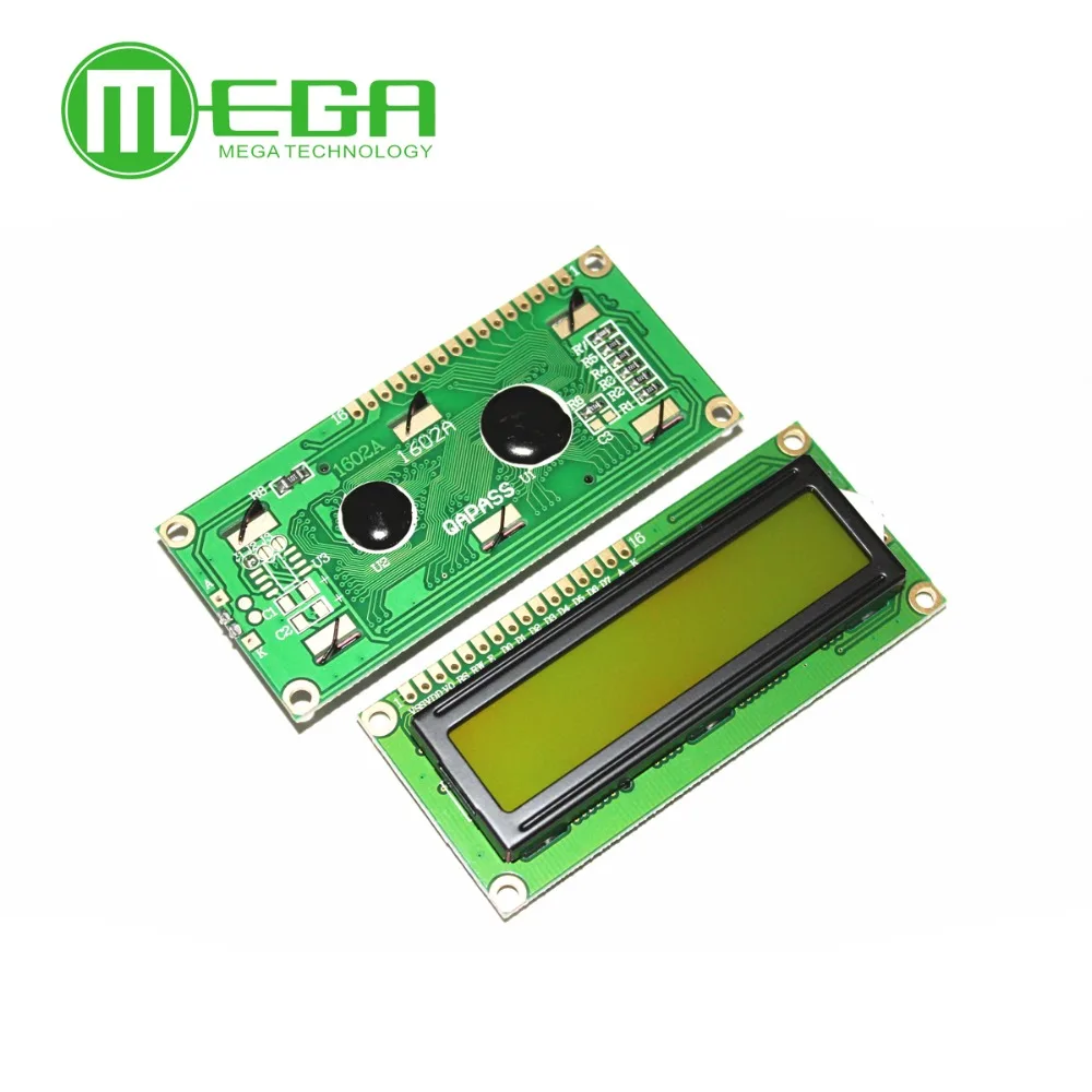 10PCS/LOT LCD1602 LCD 1602 Yellow and green screen with backlight LCD ...