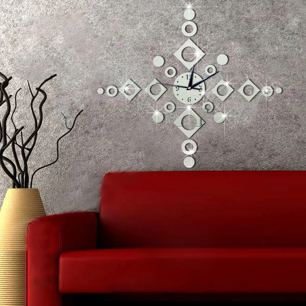 3D DIY Digital Wall Clock Wind chimes Modern Design Mirror Reloj De ...