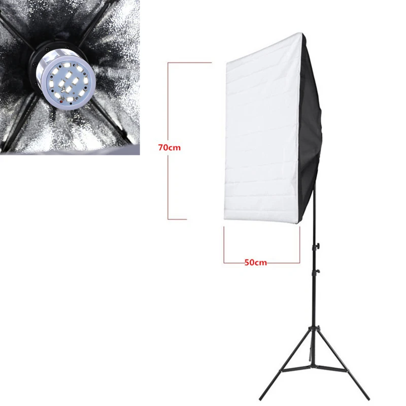 220V 40W LED Lighting Softbox with 200cm Light Stand Set Light Box Kits ...