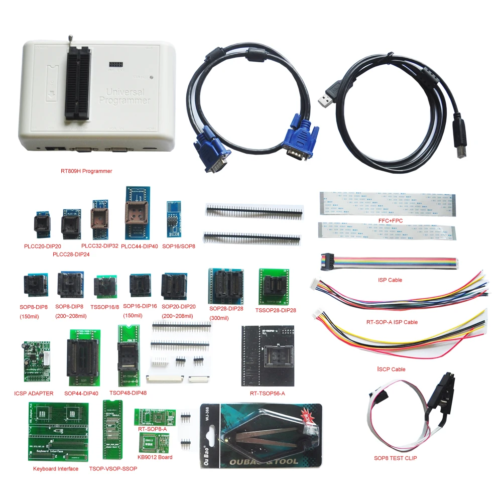 Rt809h Universal Programmer Emmc Nand Flash Programmer 24 Adapters