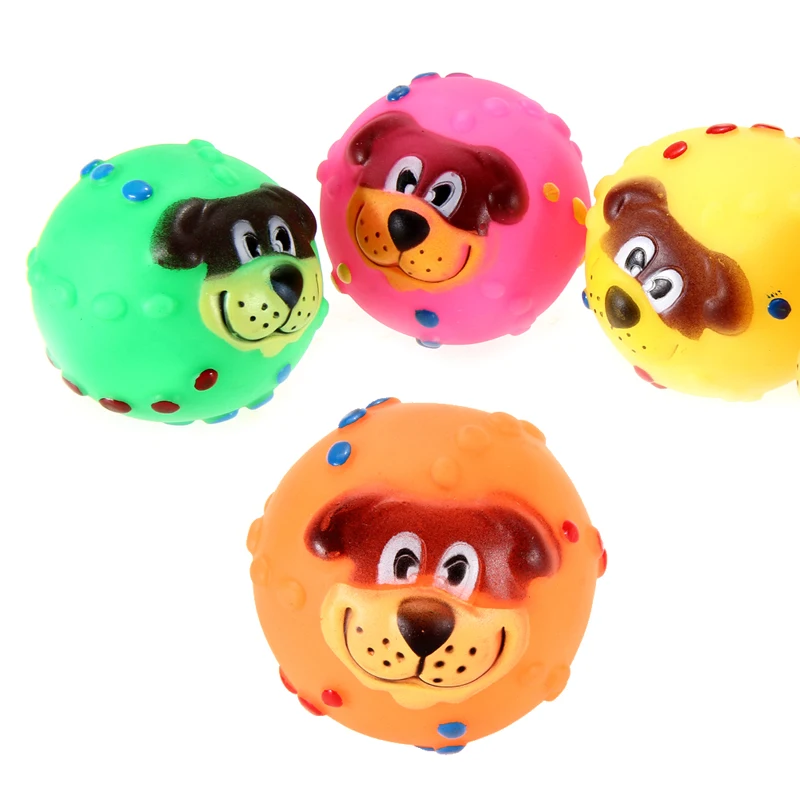 1 Uds goma blanda para perro práctica patrón de cara Phonate mascota ...