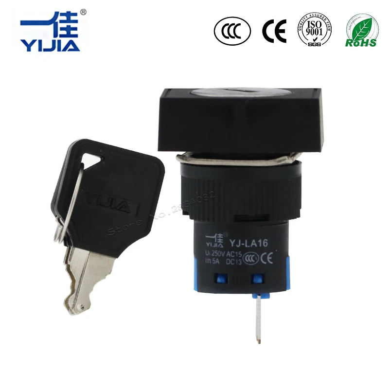 Silver-contact-16mm-Maintained-selector-rectangular-Push-Button-Switch ...