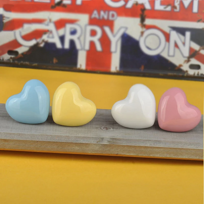 Colorful Ceramic Love Shape Girl Child Bedroom Decoration Diy Drawer ...