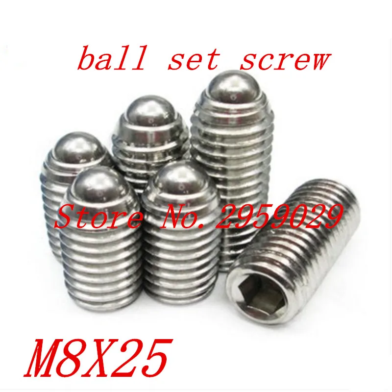 20pcs/lot M8*25 8mm Stainless steel 304 Hex Socket Spring Ball Plunger ...
