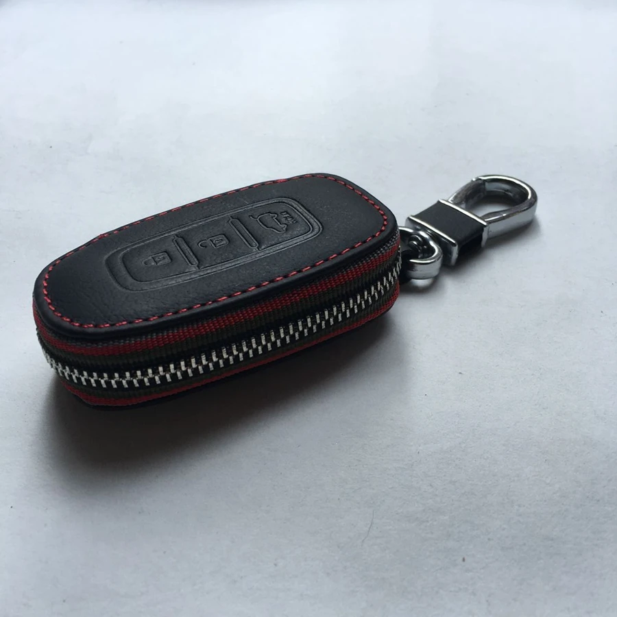 Auto Echt Leer Sleutelhanger Case Cover Houder Voor KIA RIO Carens ...