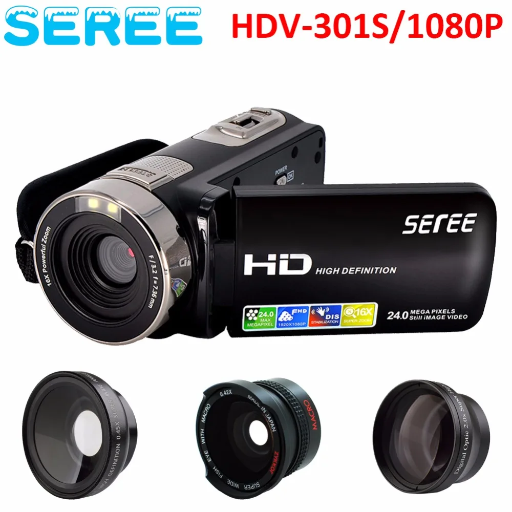 Seree Hdv-301s 1080p Digital Video Camera 24mp 16x 3.0" Rotatable Touch ...