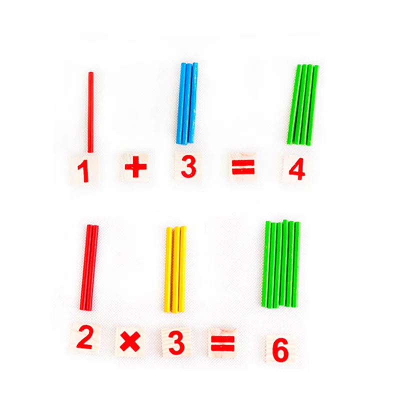 Pro Educational Math Manipulatives Wooden Counting Sticks Baby Kids ...