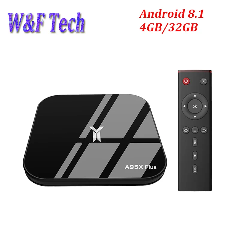 5 шт A95X плюс Android 8,1 Smart ТВ BOX Amlogic S905 Y2 4 Гб DDR4 32 GB ...
