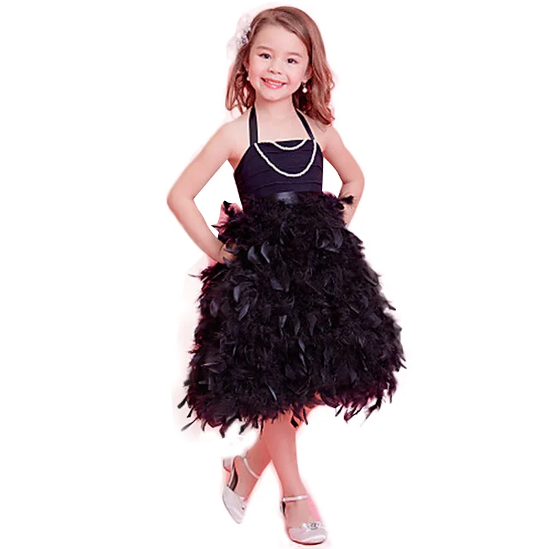 2016 Flower girl feather dress ballet dancing children costume girls ...