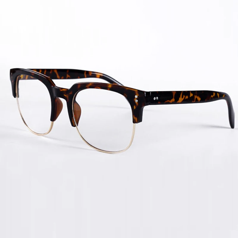 2016 Vintage Semi Rimless Clear Lens Glasses Women Men Optical Frame