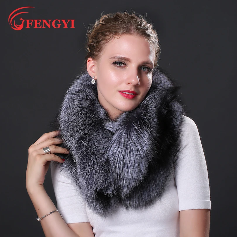 Woman Real Fox Fur Scarf 2017 Fashion Full Fur Neck Muffle Winter ...