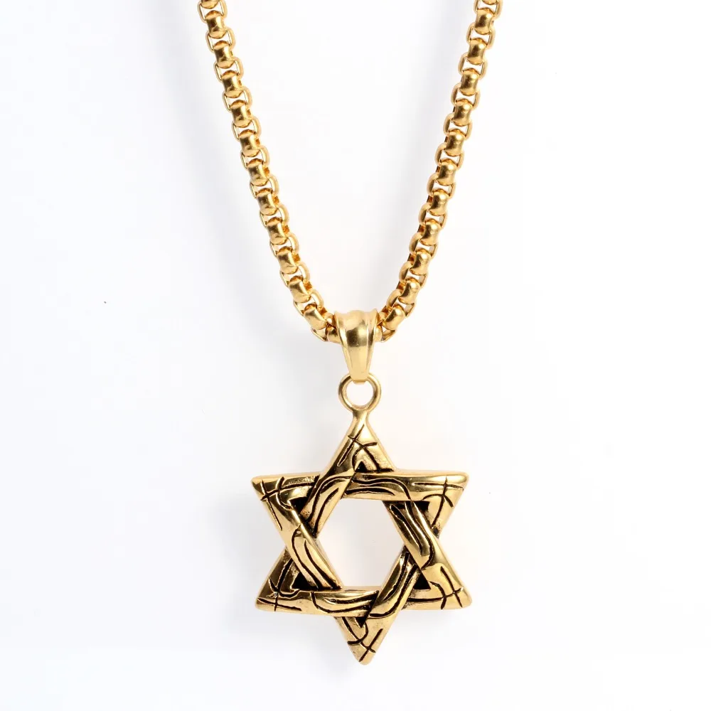 Titanium Steel Unisex Necklace Jewelry Hexagram Pendant Star Of David ...