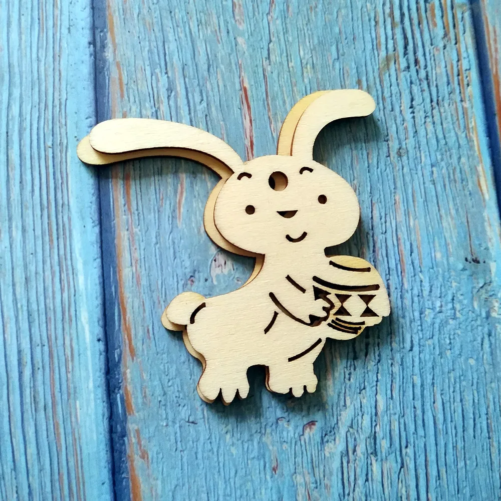 10pcs-DIY-Wooden-Crafts-Party-Decoration-Rabbit-Scrapbooking-Card-Wood ...