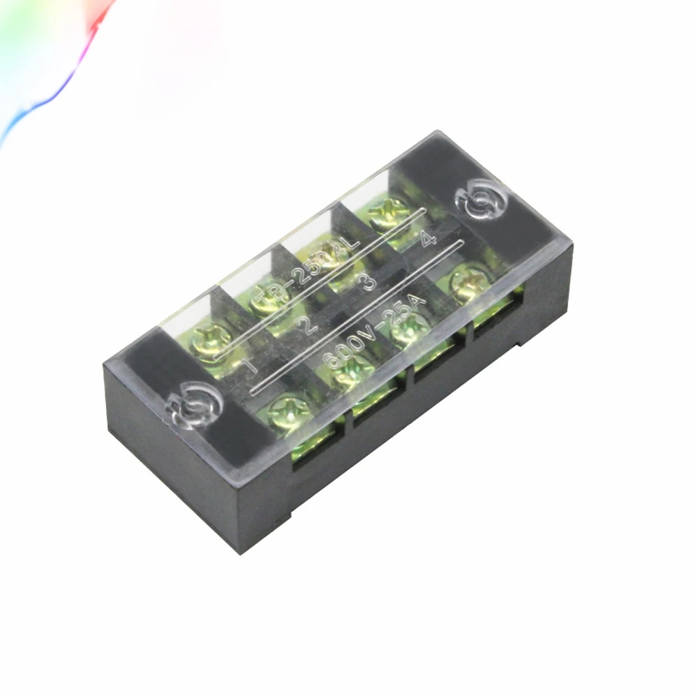 25A 600V Dual Row Barrier Screw Terminal Block Wire Connector TB Series ...