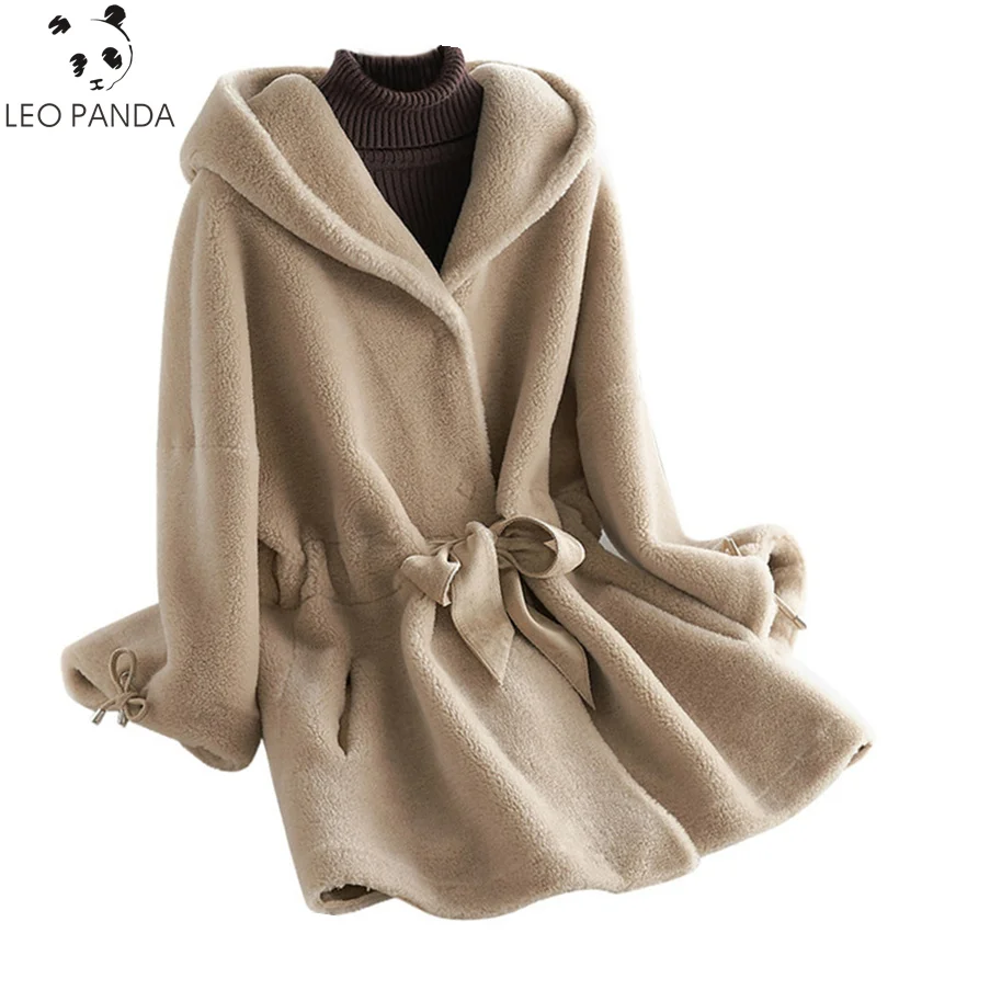 Qualidade superior casaco de pele real 2019 coreano lã casaco de inverno roupas femininas topos ...