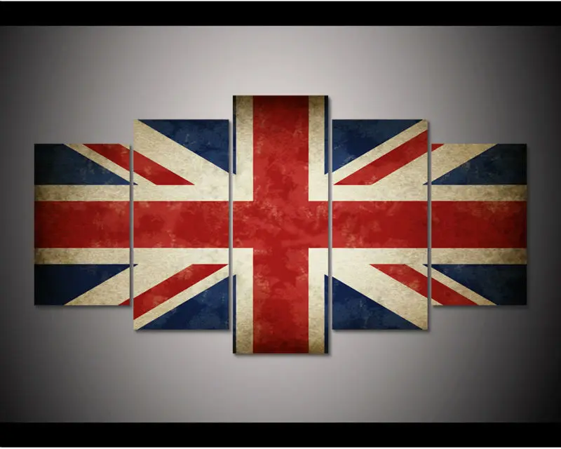HD-Print-5-pcs-UK-flag-canvas-wall-art-painting-modern-Home-Decor-wall ...