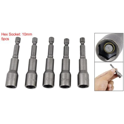 5 pcs Magnetic Power 10mm Hex Socket Nut Setters Driver|nut setter|hex ...