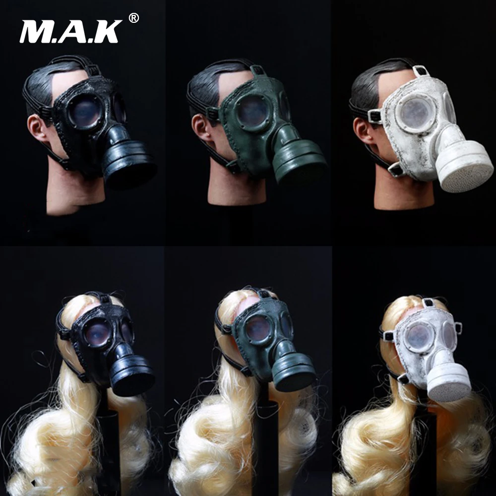 1/6 Male & Female Soldier Head Sculpt Action Figure Accessory Toy Gas ...