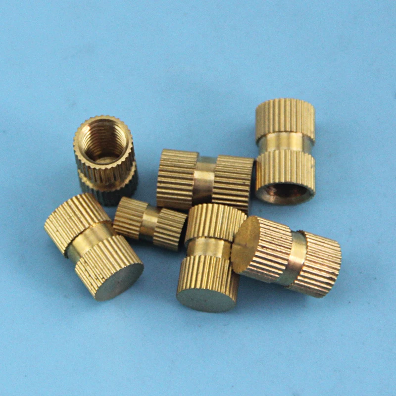 10pcs M8 blind hole single pass knurled nut brass embedded copper ... 10pcs M8 blind hole single pass knurled nut brass embedded copper ...