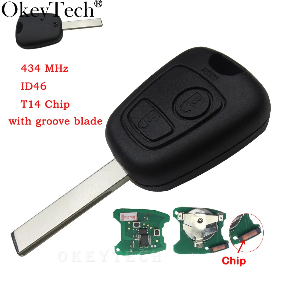 2-buttons-433MHZ-For-Peugeot-407-307-Transponder-For-Citroen-Remote-Key ...